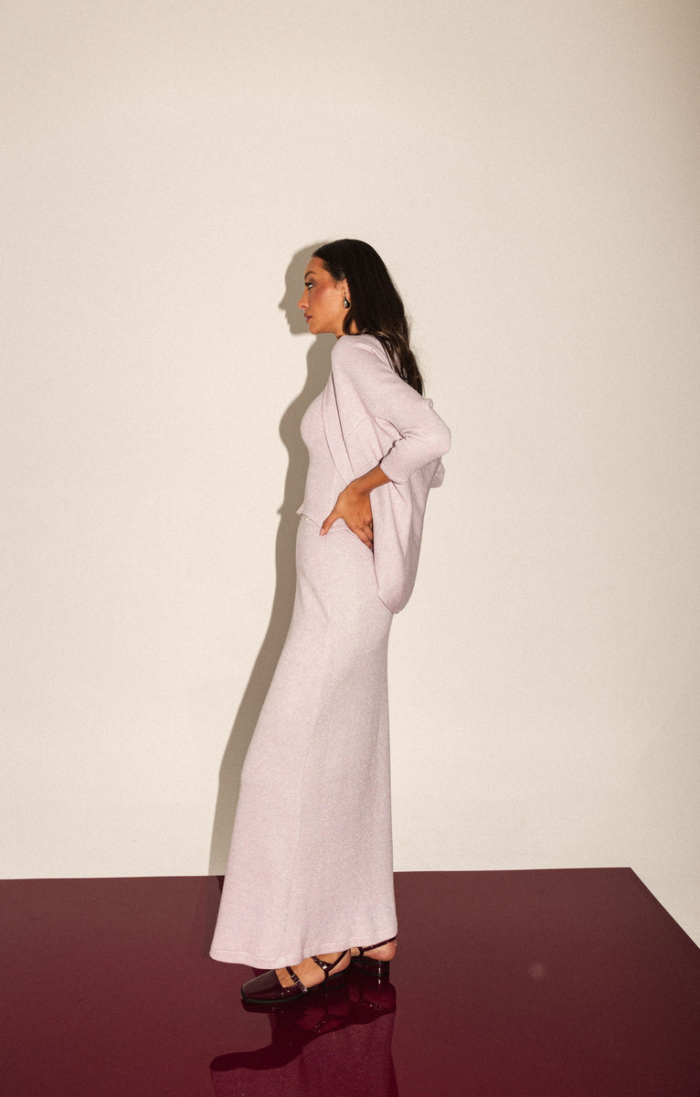 the cardigan jade set lilac – KAI